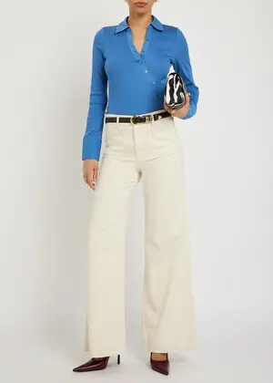 Veronica Beard Brenner Asymmetric Button-effect Top