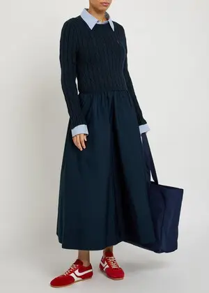 Polo Ralph Lauren Logo Stretch-cotton Midi-dress