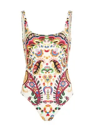Etro Printed Low-Back Swimsuit Multicoloured 1