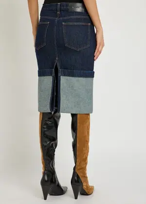 Khaite Kilian Turn-up Hem Denim Skirt
