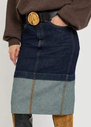 Khaite Kilian Turn-up Hem Denim Skirt