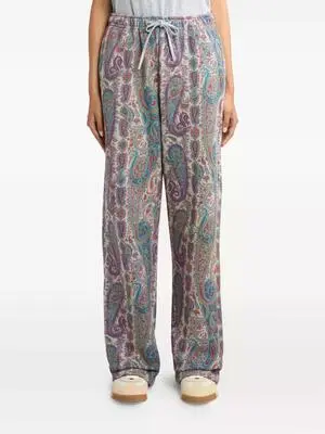 Etro Cotton Jogging Trousers With Paisley Foliage Motif