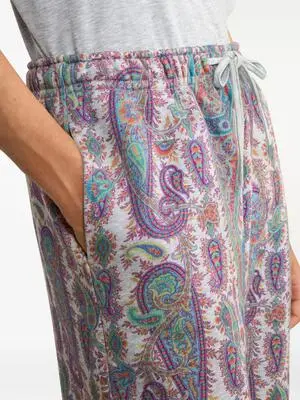 Etro Cotton Jogging Trousers With Paisley Foliage Motif