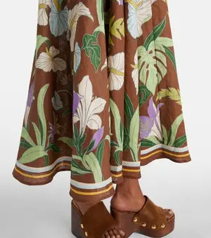 ALEMAIS Alfie Floral Linen Midi Dress