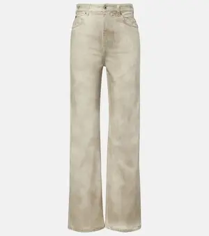 Loewe Wide-leg Jeans In Light Grey - Beige