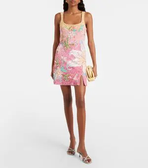 LA FUORI Floral Sequined Mini Dress