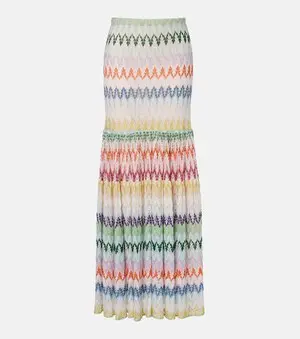 Missoni Tiered Lame Maxi Skirt - Multicoloured