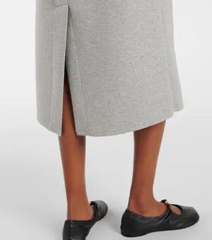 Plan C Ruffled Cotton-blend Midi Skirt