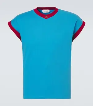 Versace Medusa Cotton-blend Jersey T-shirt - Blue