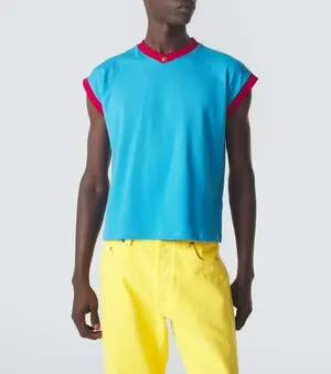 Versace Medusa Cotton-blend Jersey T-shirt - Blue