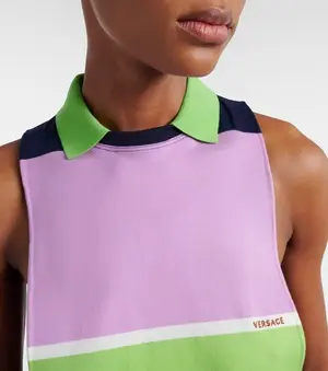 Versace Striped Cotton Jersey Tank Top - Multicoloured