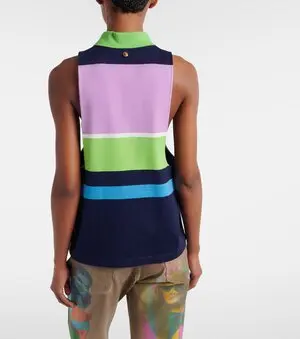 Versace Striped Cotton Jersey Tank Top - Multicoloured