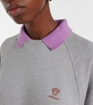 Versace Cotton Jersey Sweatshirt With Polo Collar