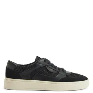 GIUSEPPE ZANOTTI Multi-material Lace-up Low-top Trainers - Black
