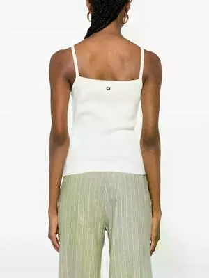 Maje Square-neck Ribbed Knit Top - Neutrals