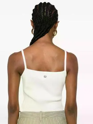 Maje Square-neck Ribbed Knit Top - Neutrals