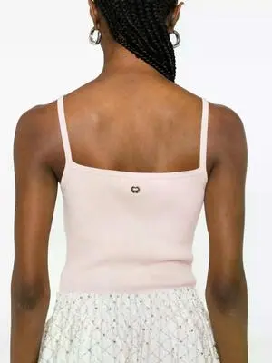 Maje Ribbed High Neck Vest Top - Pink