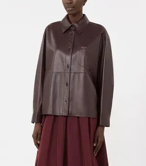 Max Mara Nappa Leather Shirt Jacket
