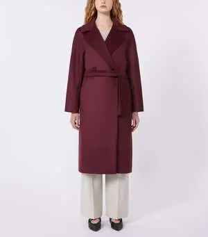 Max Mara Virgin Wool Wrap Coat - Red