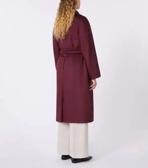 Max Mara Virgin Wool Wrap Coat - Red