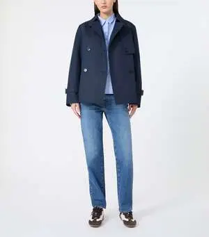 Max Mara Water-repellent Gabardine Cropped Trench Jacket