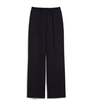 Max Mara Virgin Wool Straight-leg Trousers - Blue