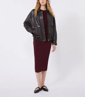 Max Mara Ribbed Knit Midi Skirt