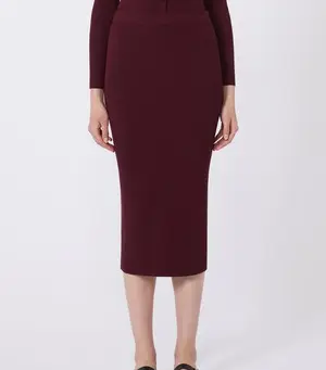 Max Mara Ribbed Knit Midi Skirt
