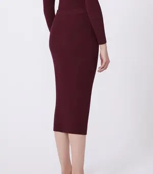 Max Mara Ribbed Knit Midi Skirt