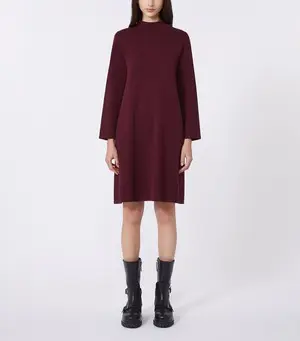 Max Mara Knitted High Neck Mini Dress