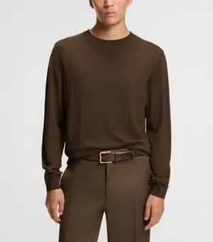 BOSS Wool-silk-cashmere Crew Neck Sweater