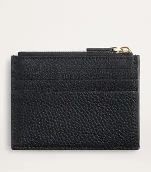 Valentino Garavani Leather Rockstud Coin And Card Holder - Black