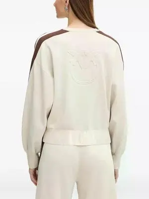 Pinko Crew Neck Striped Sweatshirt With Logo Detail