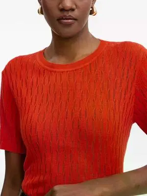 Patrizia Pepe Cable Knit Short Sleeve Sweater