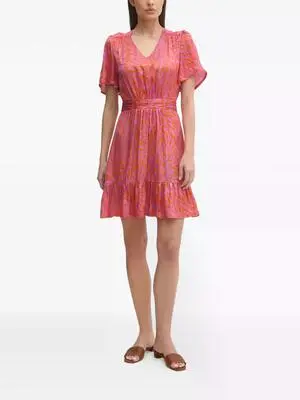 LA PETITE FRANÇAISE Ryhana Ruffled V-neck Mini Dress - Orange