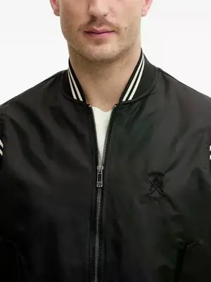 Armani Exchange Zip-up Bomber Jacket With Striped Trim