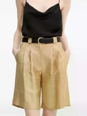 LA PETITE FRANÇAISE Savoureux Pleated Tailored Shorts - Neutrals