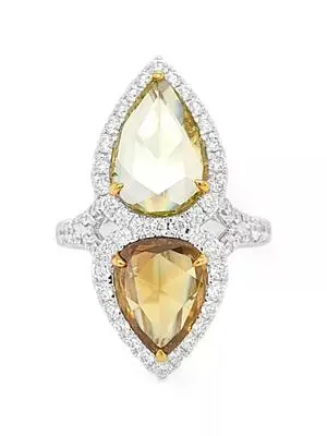 HYT JEWELRY 18kt White Gold Diamond Cocktail Ring - Silver