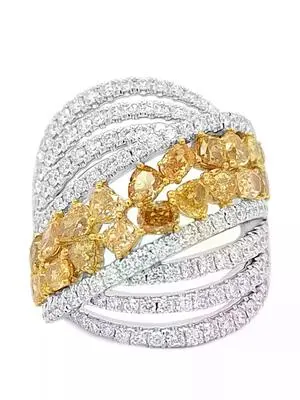 HYT JEWELRY 18kt White Gold Diamond Cocktail Ring - Silver