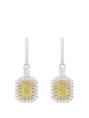 HYT JEWELRY Diamond Drop Earrings In 18kt White Gold - Silver