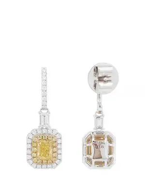HYT JEWELRY Diamond Drop Earrings In 18kt White Gold