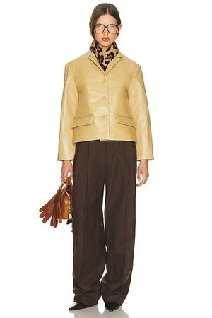 HELSA Puffy Leather Jacket - Maize