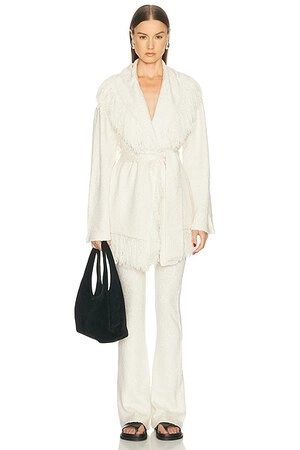 SEROYA Winslet Cardigan With Fringed Trim