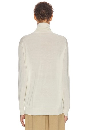 THE ROW Nabari Cashmere Turtleneck Top - Ivory