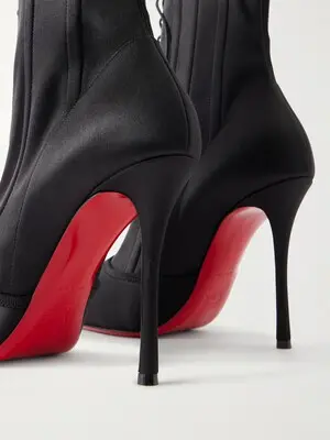 CHRISTIAN LOUBOUTIN Pavlova Satin Lace-up Ankle Boots - Black