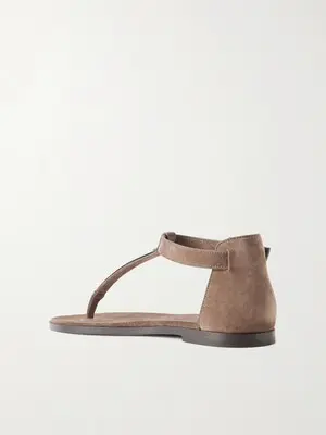 Brunello Cucinelli Monili Bead-embellished Suede Sandals
