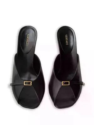 Versace Nyx Leather Sandals - Black
