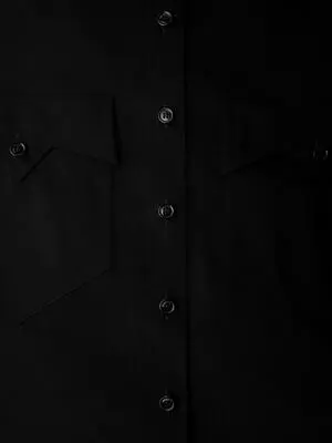 Versace Midi Shirt Dress With Medusa Pin Detail - Black