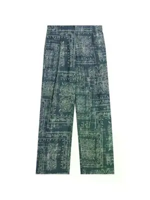 A PAPER KID Popeline Paisley Trousers - Blue
