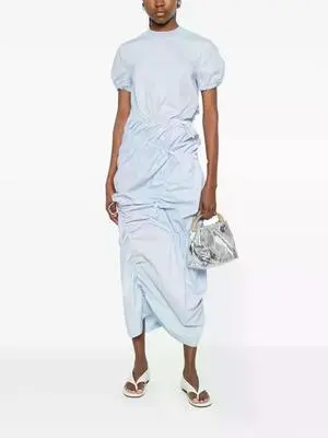 Moschino Gathered Midi Dress With Drawstring Detail